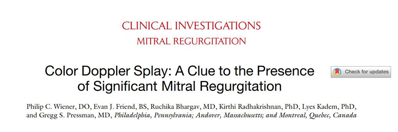Splay Color: um marcador de gravidade na regurgitação mitral? - Blog Ecope